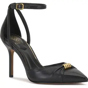 Vince Camuto Vince Camuto Mallie Ankle Strap Stiletto Pumps With Pointed Toe And Hardware Accent Black