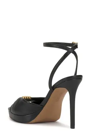 Vince Camuto Neala Ankle Strap Stiletto Sandal - Black