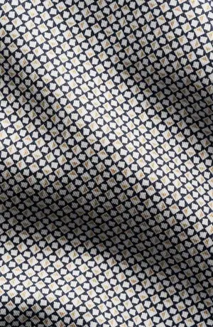 Eton Regular Fit Microprint Signature Cotton Twill Dress Shirt - Navy