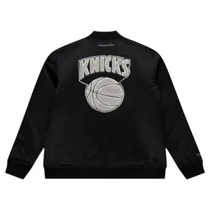 Mitchell & Ness New York Knicks Chrome Satin Bomber Jacket