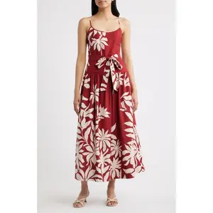 Julia Jordan Floral Print Sleeveless Maxi Dress - Red Multi