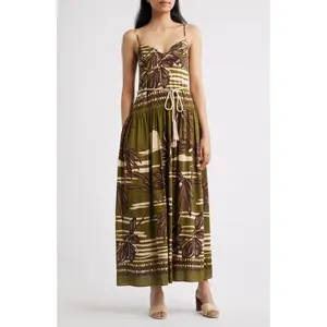 Julia Jordan Sleeveless Floral Embroidery Midi Dress - Green Multi