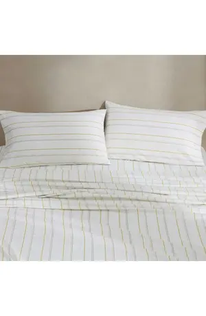 Calvin Klein Pinstripes 200 Thread Count Cotton Percale Sheet Set