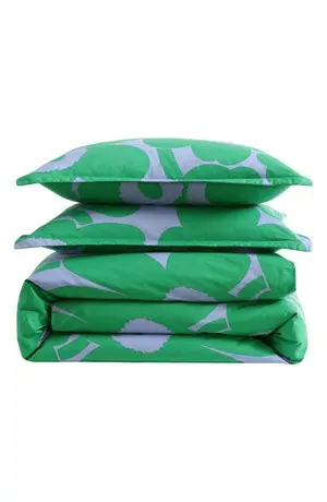 Marimekko Unikko Cotton Percale Comforter & Shams Set - Medium/dark Green