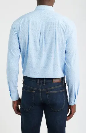 Johnston & Murphy Xc+™ Football Print Performance Button-down Shirt