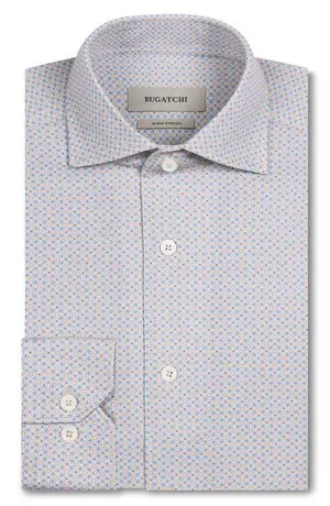 Bugatchi Devon Ooohcotton® Geo Print Button-up Shirt - Sand