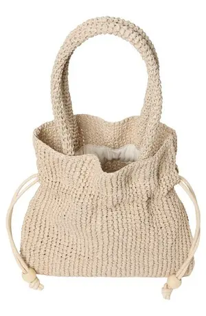 LOEFFLER RANDALL Kylie Raffia Drawstring Pouch