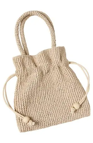 LOEFFLER RANDALL Kylie Raffia Drawstring Pouch
