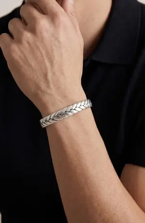 MR. ETTIKA Braided Cuff Bracelet In Plate