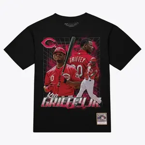 Mitchell & Ness Ken Griffey Jr. Cincinnati Reds Legendary Collage Player T-shirt - Black