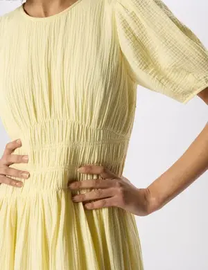 Whistles Gathered Textured Midi Dress