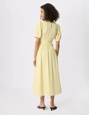 Whistles Gathered Textured Midi Dress