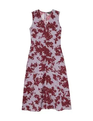 Whistles Floral Textured V-neck Midi Dress