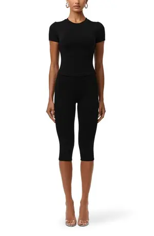 Naked Wardrobe Smooth Capri Leggings - Black
