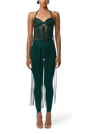 Naked Wardrobe Fringe Halter Top - Jade