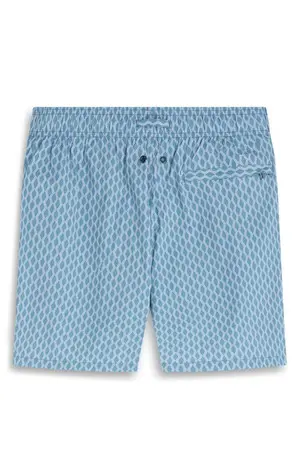 Bugatchi Cruz Print Swim Trunks