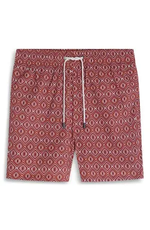 Bugatchi Cruz Print Swim Trunks