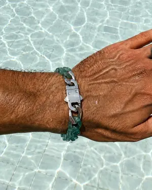 SEREE Cuban Link Jade Bracelet