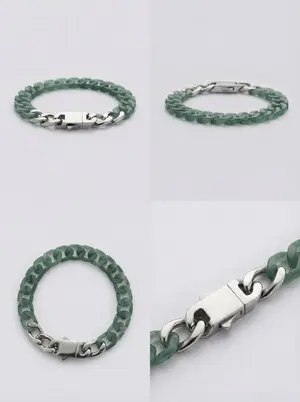SEREE Cuban Link Jade Bracelet