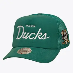 Mitchell & Ness Anaheim Ducks Head Coach Trucker Adjustable Cap - Teal