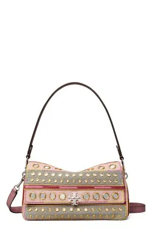 Tory Burch Small Embellished Shoulder Bag - Pink/gray