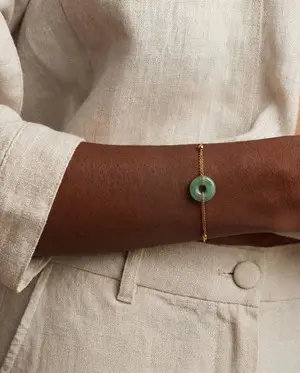 SEREE Marlo Jade Gold Bracelet