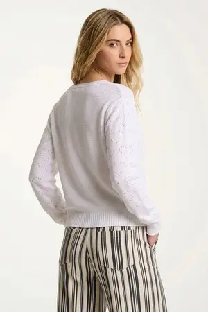Lisa Todd Heartfelt Cotton Sweater - White