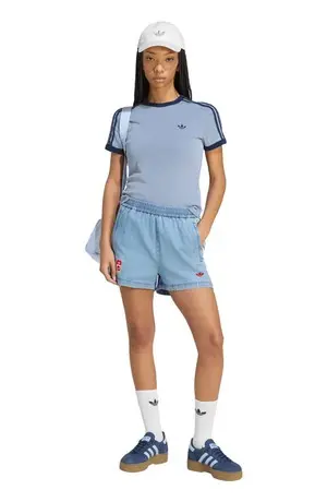 Adidas Striped Denim Shorts