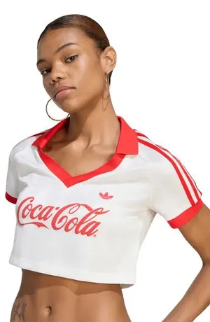 Adidas X Coca-cola Cropped Polo Jersey