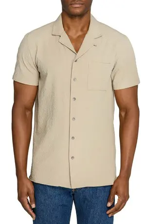 W.R.K Seersucker Camp Shirt - Tan