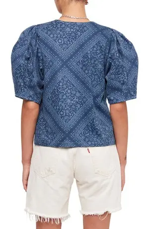 Fifteen Twenty Puff Sleeve Scarf Top