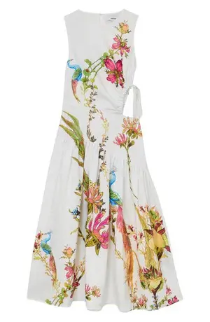 REISS Bianca Floral Cutout Midi Dress