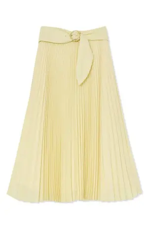 REISS Amelie Belted Pleated Skirt