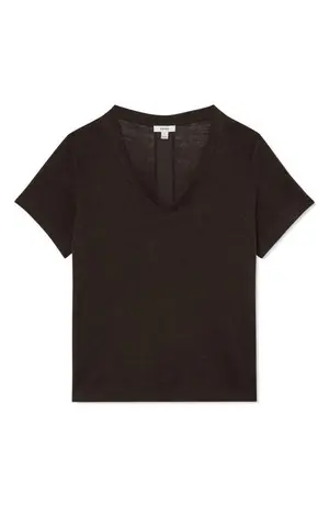 REISS Lola Linen V-neck T-shirt