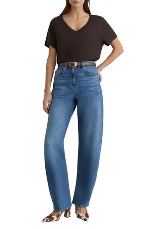 REISS Lola Linen V-neck T-shirt