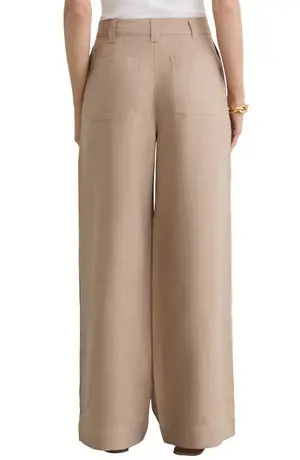 REISS Ashby Wide Leg Linen Pants