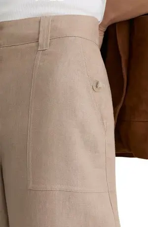 REISS Ashby Wide Leg Linen Pants