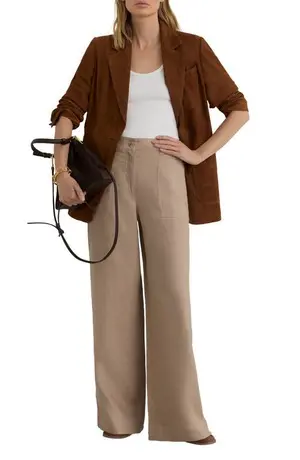 REISS Ashby Wide Leg Linen Pants