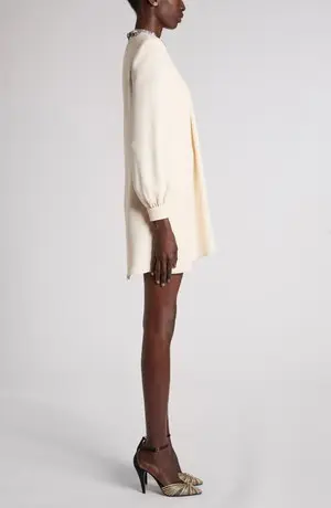 Valentino Garavani Rhinestone Embellished Silk Cady Minidress