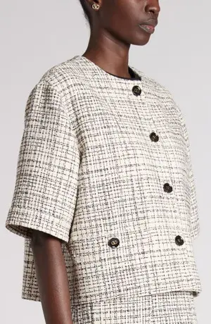 Valentino Garavani Square Cotton Blend Tweed Jacket