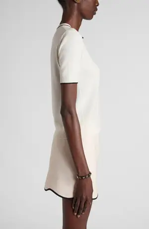 Valentino Garavani Short Sleeve Wool Sweater With V-detail Bow