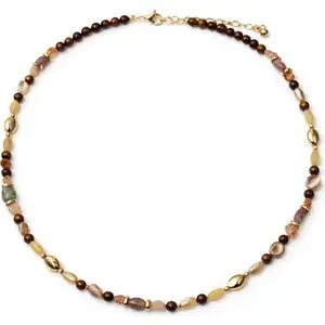 PANACEA Semiprecious Stone Necklace - Brown