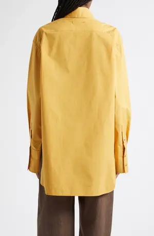 Ossou Relaxed Fit Cascade Front Button-up Shirt - Marigold