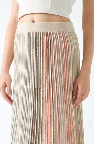 MARCIANO Rosy Pleat Knit Midi Skirt