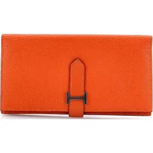 Hermès Bearn Wallet Chevre Mysore Long - Feu