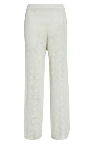 Loulou De Saison Seashell-patterned Pointelle Knit Pull-on Pants