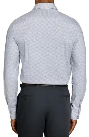 W.R.K Slim Fit Abstract Cross Reworked Dress Shirt