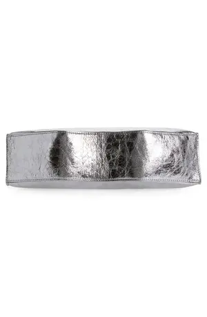Alexander McQueen Manta Crinkled Metallic Leather Clutch