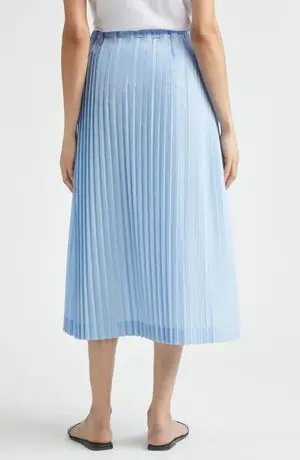 TOTEME Drawstring Waist Pleated Midi Skirt
