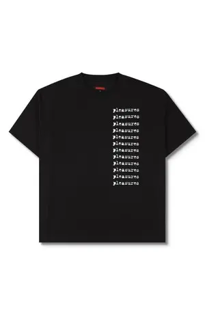 PLEASURES Slip Pocket Logo Graphic T-shirt - Black